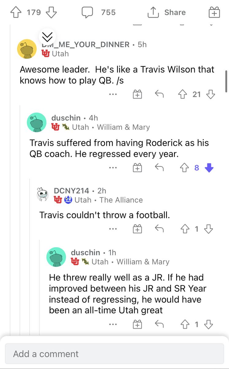I guess Travis Wilson suffered because Roderick was his coach.