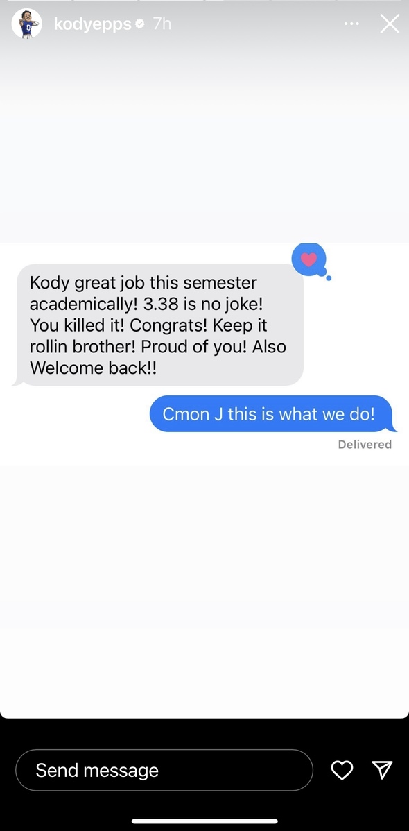 And for those saying Kody Epps wasn’t academically eligible.