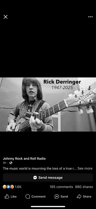 RIP Rick Derringer