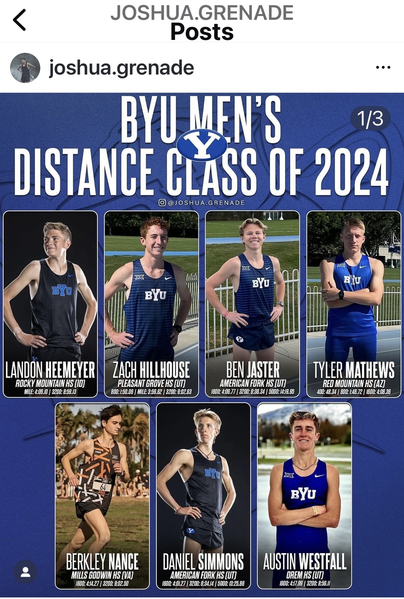 Here is a nice overview of BYU’s 2024 long distance running recruiting ...