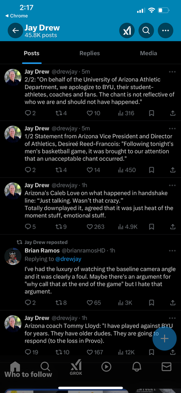 Jay Drew tweets: UA apology, thoughts from Lloyd and Love.