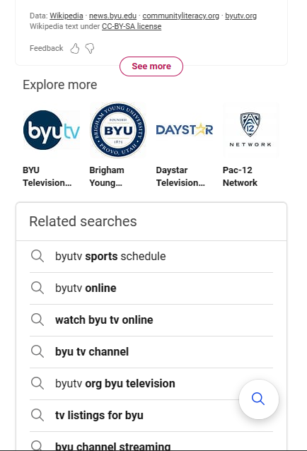 I was searching BYUtv on Bing and guess what popped up
