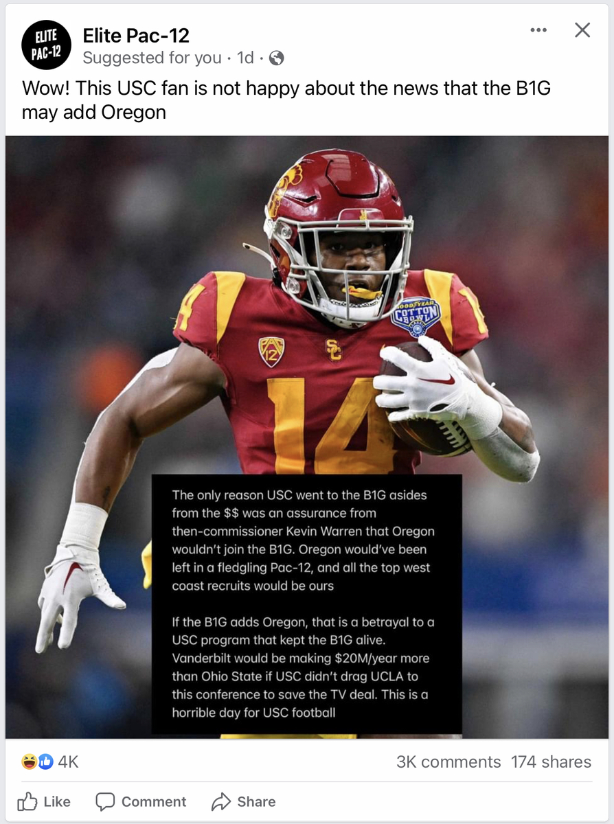 USC fan response to Oregon rumors…