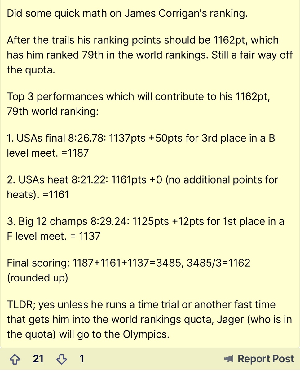 Here is the best info I can find on how James Corrigan can qualify for ...