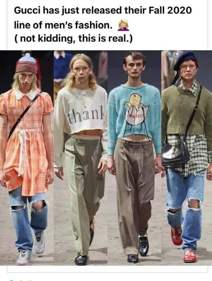 POLL: On a scale of 1 to Gucci’s 2020 Fall Fashion Line, how trendy are ...