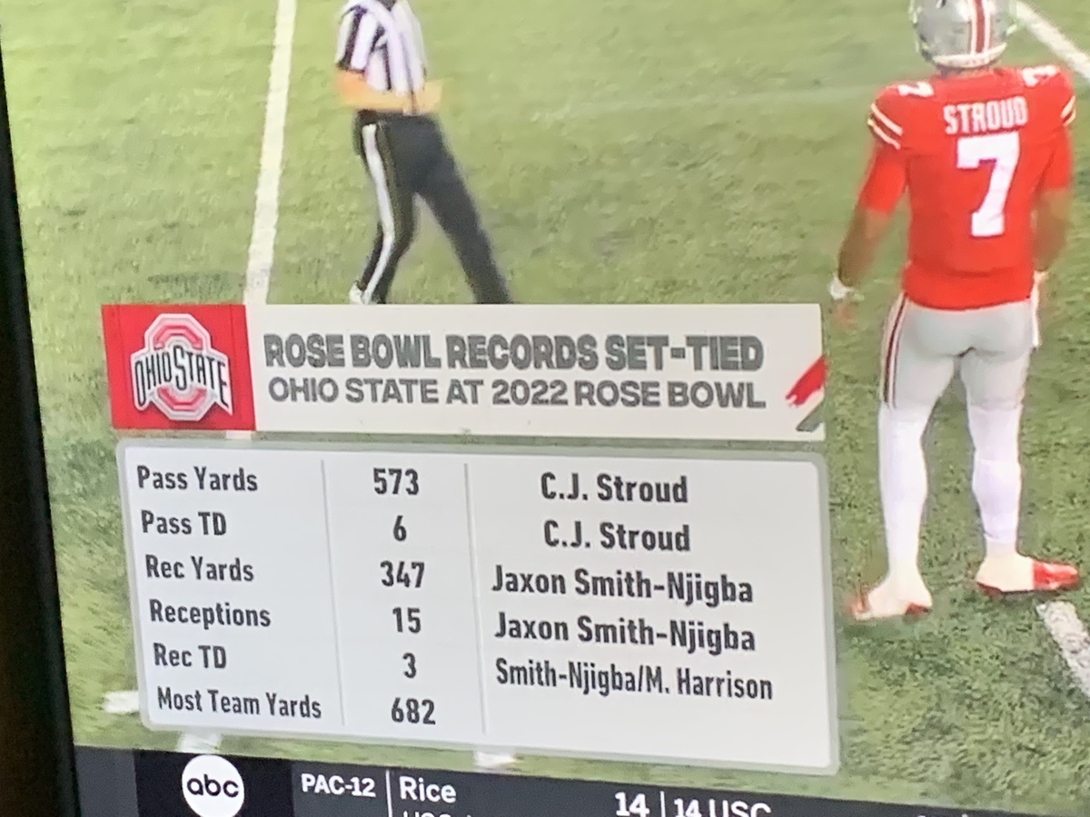 ABC just showed a graphic of how many records Ohio state was forced to ...